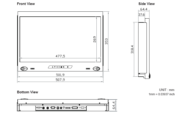 RMW8215T 21.5" Full HD Rackmount TV Monitor