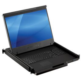 1U 19" Widescreen Rack Console Drawer with 18.1" Depth Rackmount Drawer