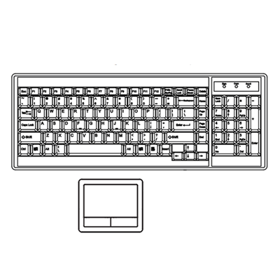 computer keyboard layout drawing